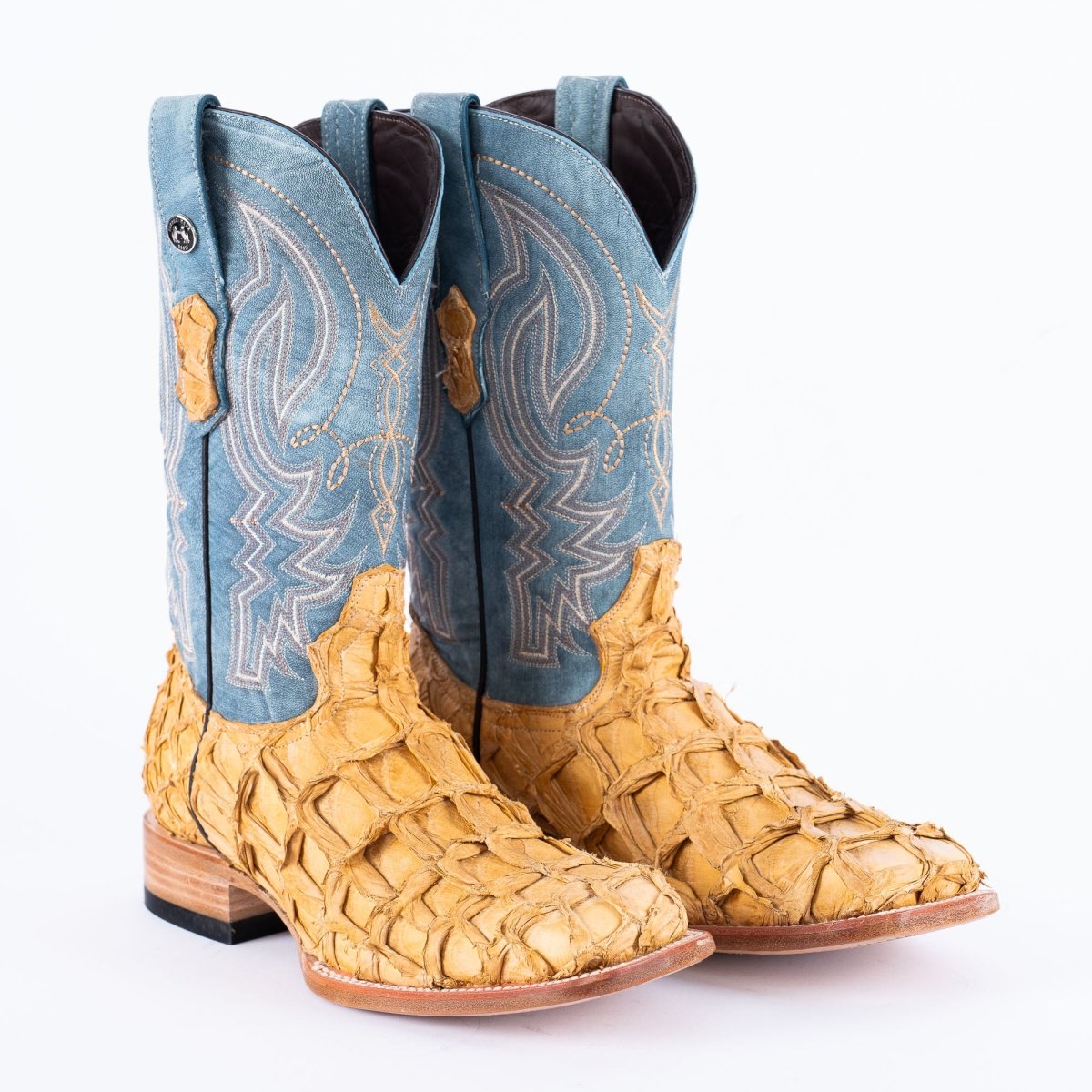 TANNER MARK MEN'S EXOTIC LEATHER Fish Antique Pull up Cowboy Boots ...